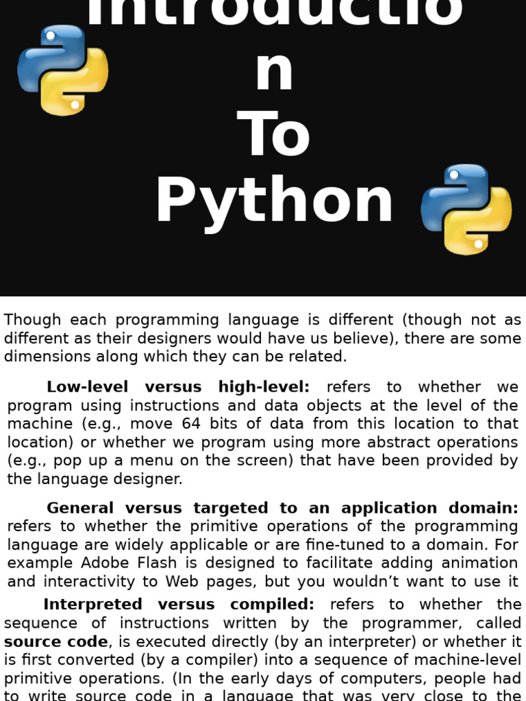 Intro To Python | PDF
