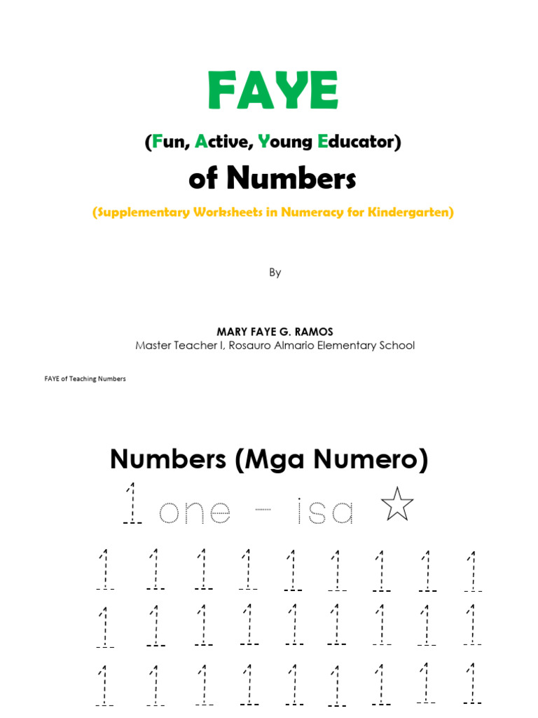 FAYE of Teaching Numbers (Supplementary Worksheet) | PDF