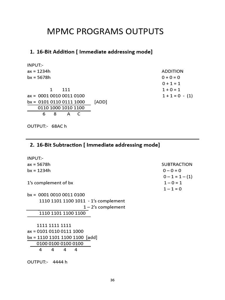 MPMC Programs Outputs | PDF