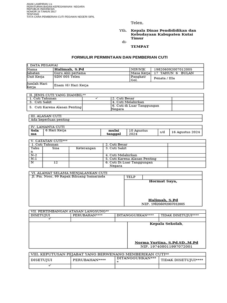 BLANKO CUTI Hofman & Norma | PDF