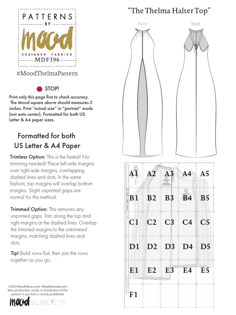 MDF396 The Thelma Halter Top Sizes 00 32 A4 Letter Patterns | PDF