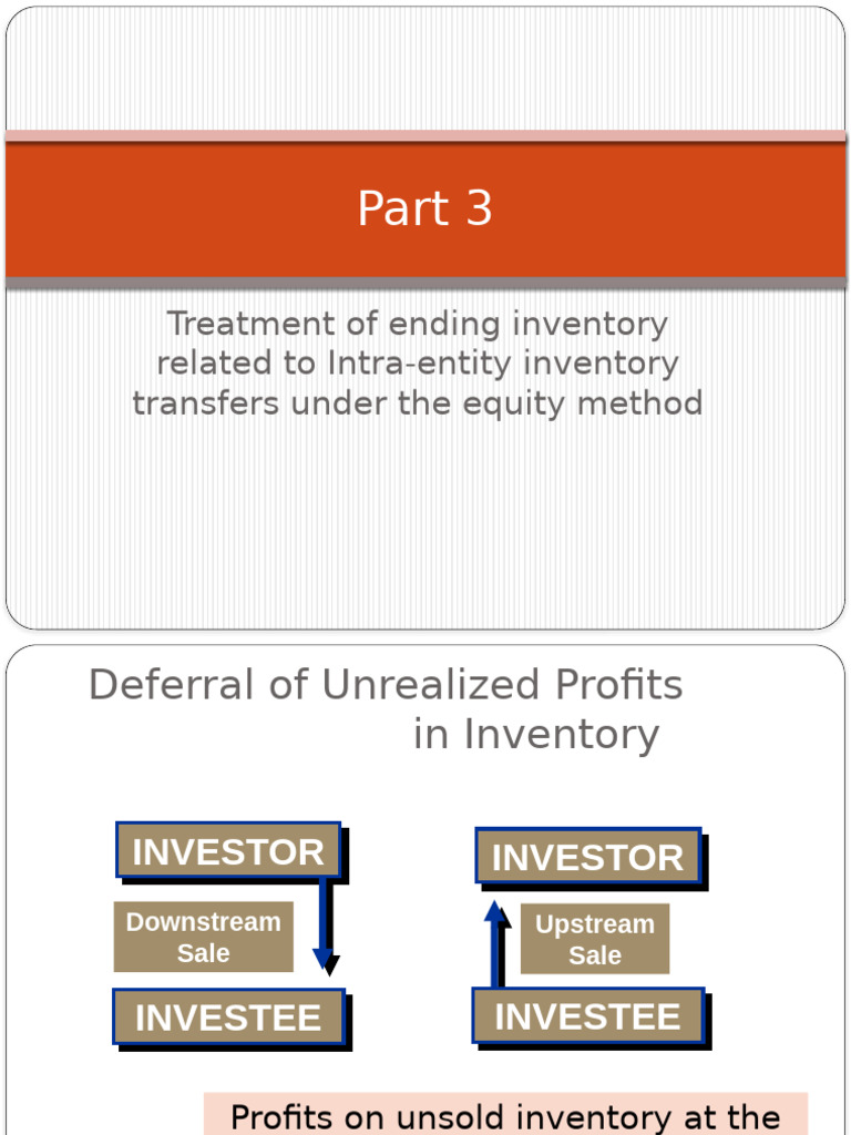 AA Part3 Equity Method Inventory Downstream Upstream Sales 1 | PDF | Debits And Credits | Investing