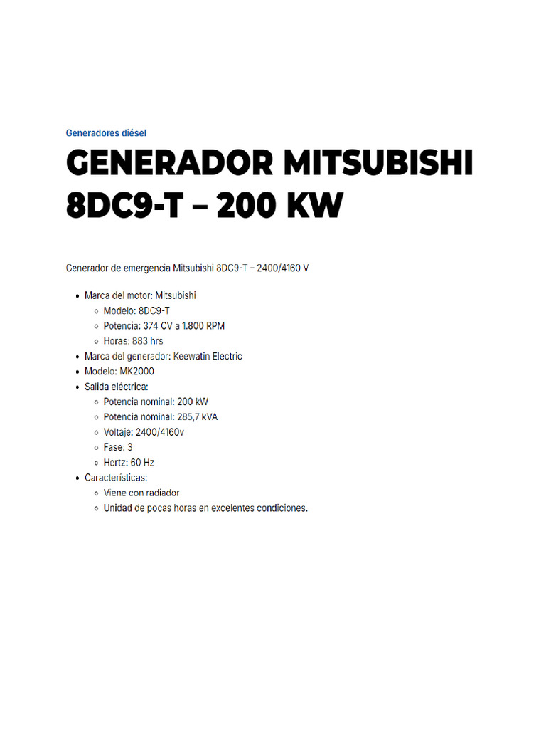 Generador 8DC9-T | PDF
