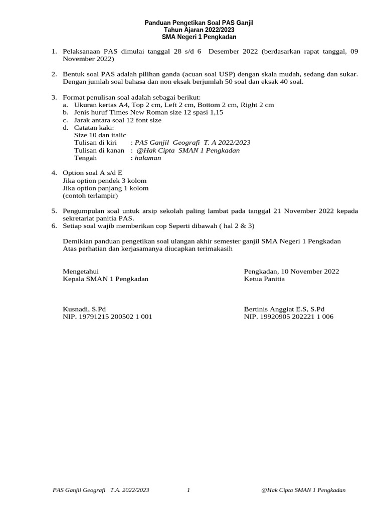 Format Penulisan PAS 2022 | PDF