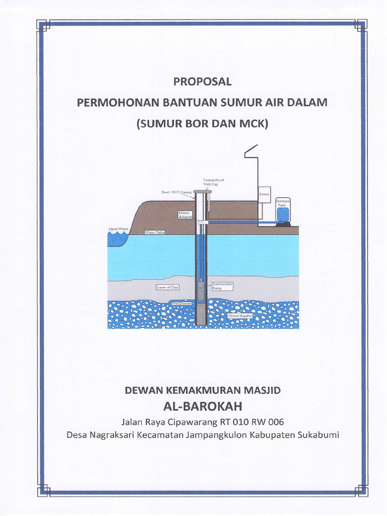 Proposal Sumur Bor Masjid Al-Barokah - 001 | PDF
