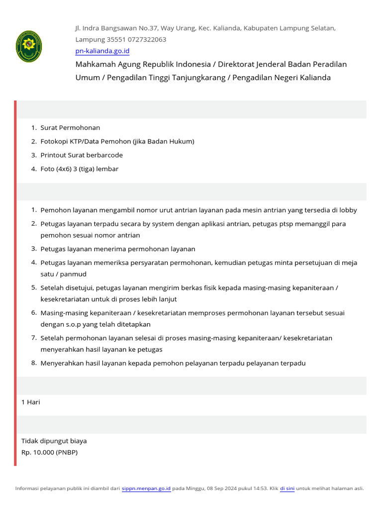 Unduh Standar Pelayanan - Permohonan Surat Keterangan Melalui Aplikasi Eraterang | PDF