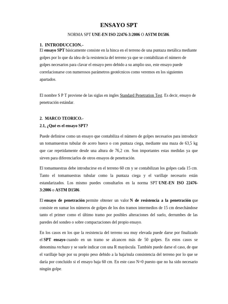 Ensayo SPT | PDF