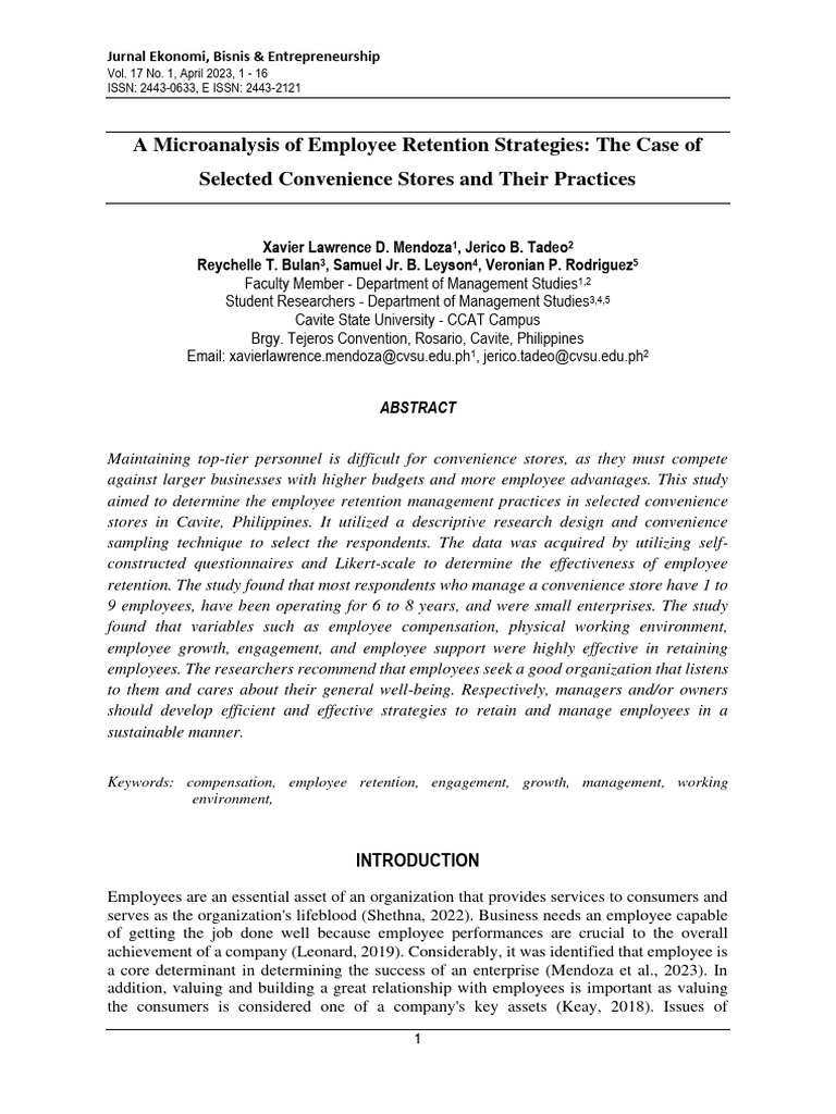 Microanalysis of Employee Retention Stra | PDF