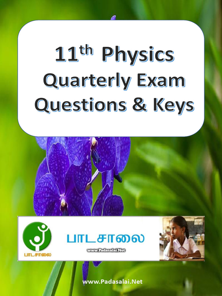11th Physics EM - Quarterly Exam All Question Papers Answer Keys | PDF