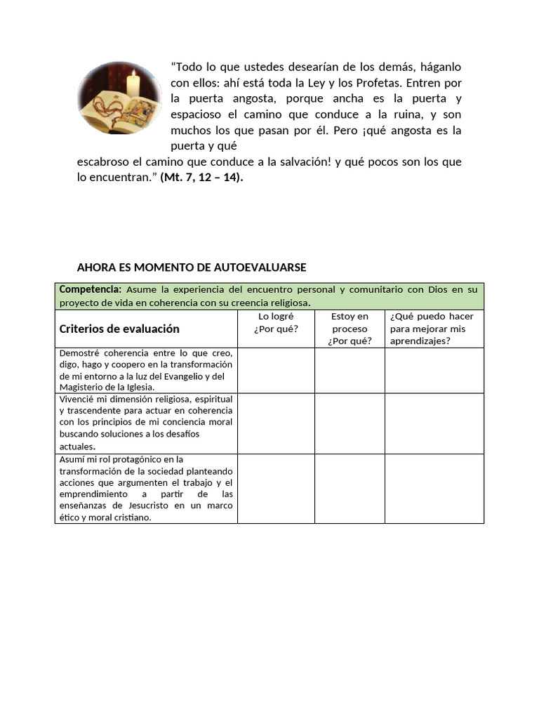 Ficha de Autoevaluacion 4 | PDF