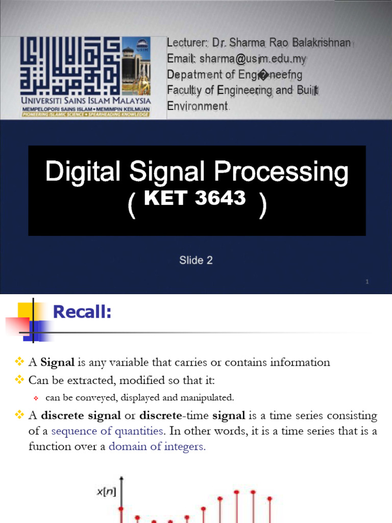 Chapter 1. Discrete Time Signals | PDF