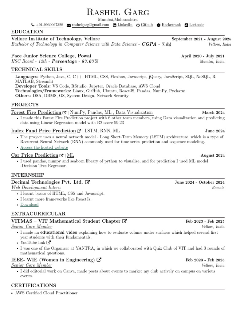 Abey Resume Template | PDF