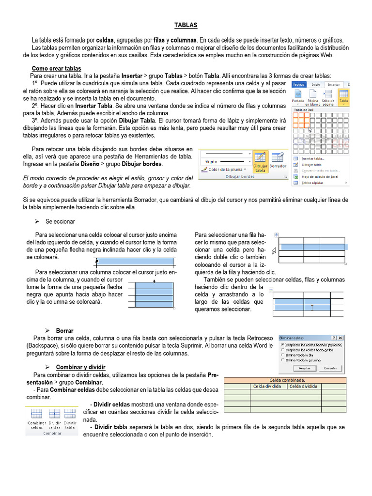 Teoria de Tablas | PDF | Botón (Computación) | Ventana (informática)