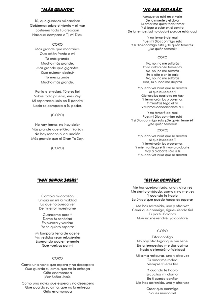 Letras Cantos Alabanza | PDF