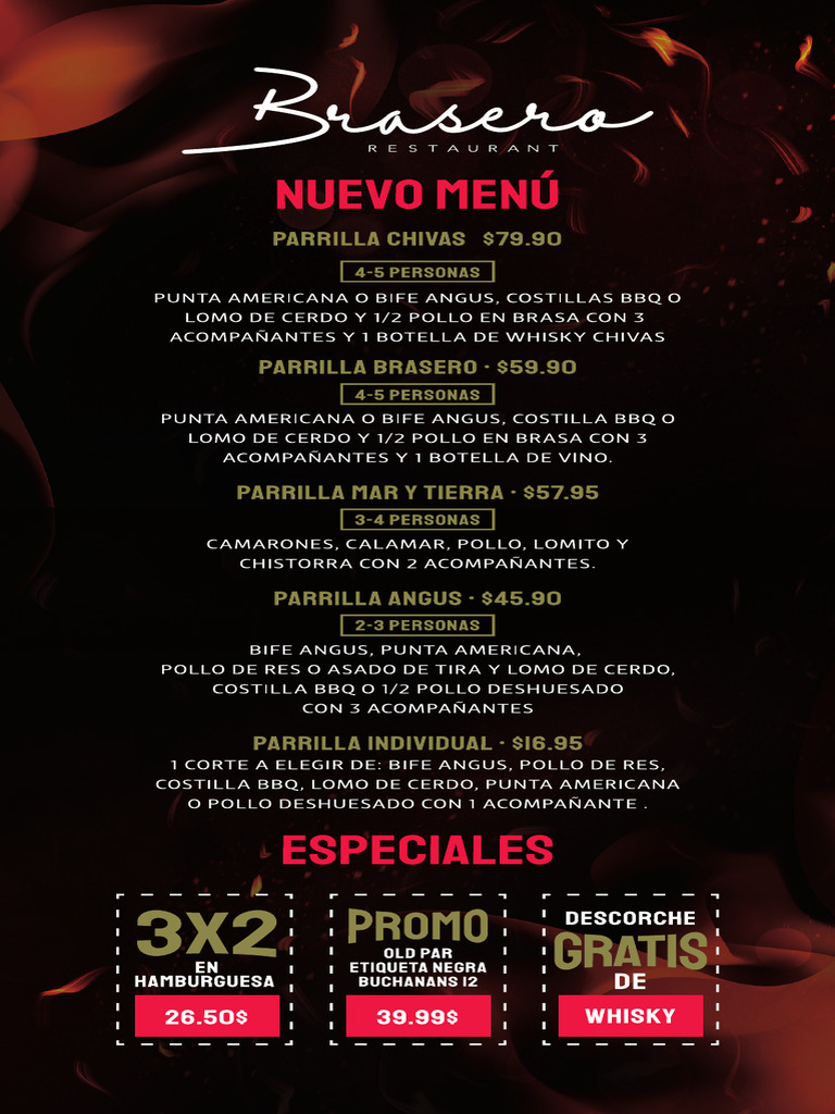 MENU Brasero Especial | PDF