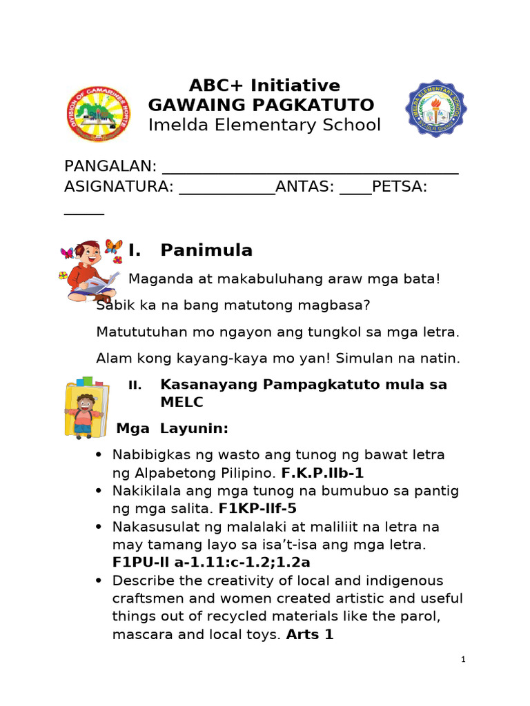 SLM EASY GRADE 1 Learning Materials | PDF