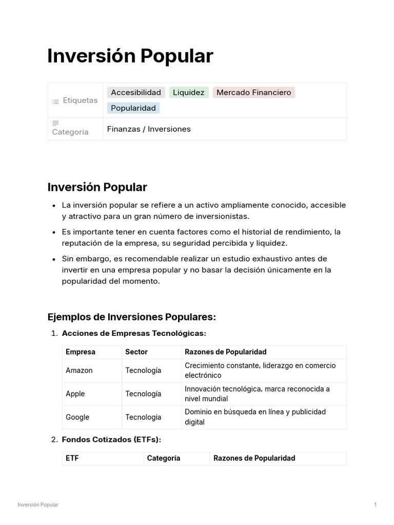 Inversin Popular | PDF