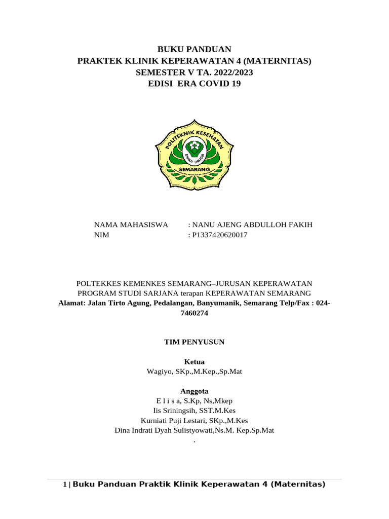 Buku Panduan PKK 4 Maternitas 2022-2023 | PDF