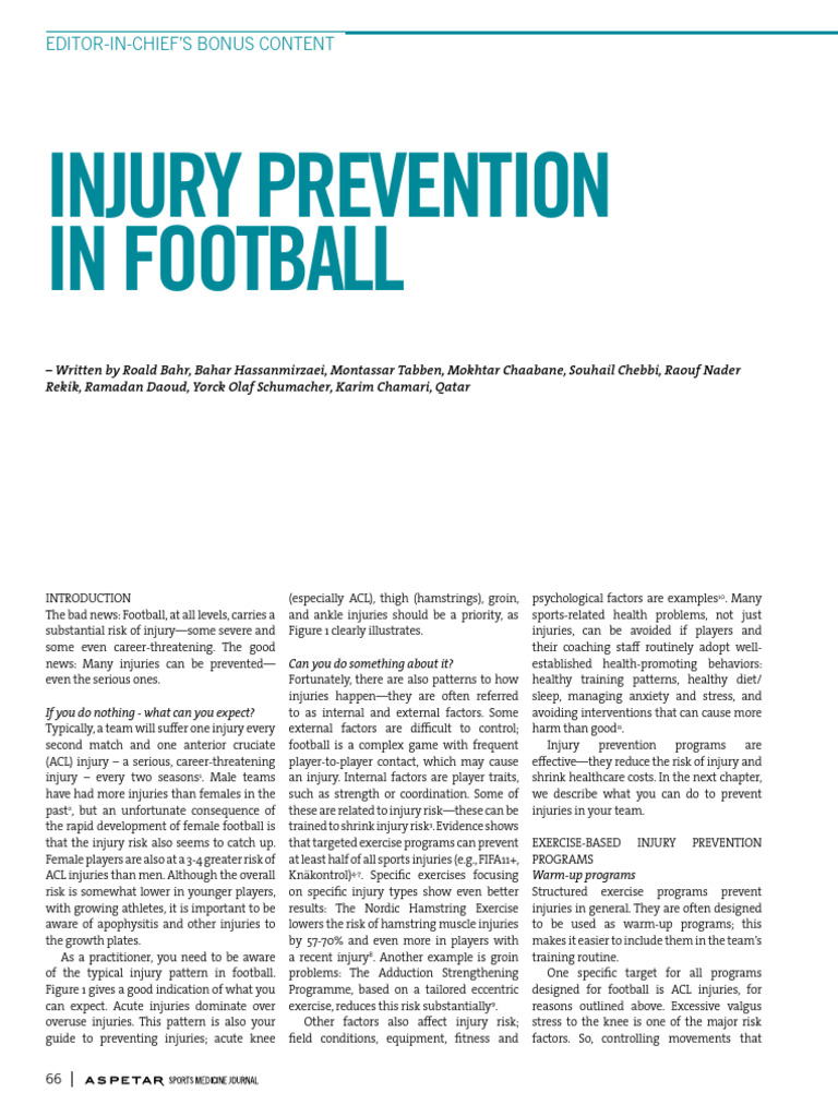 Injury Prevention in Football | PDF