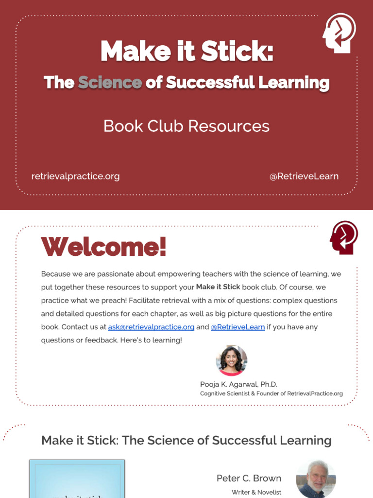Make It Stick Book Club - Discussion Questions | PDF