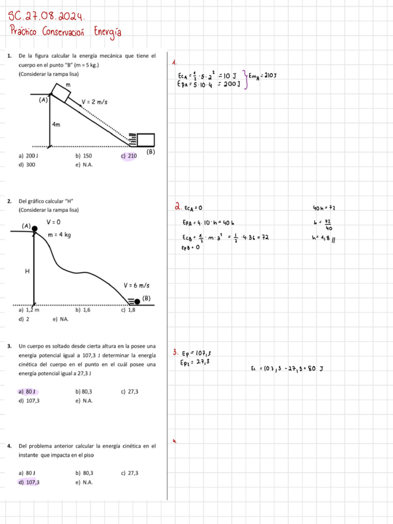 Practico Conservacion Energia-1 | PDF