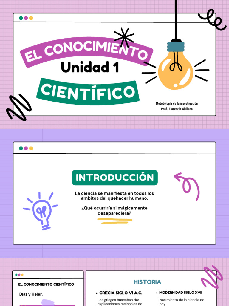 U1 - Presentación Diapositivas Conocimiento Científico | PDF | Conocimiento | Science