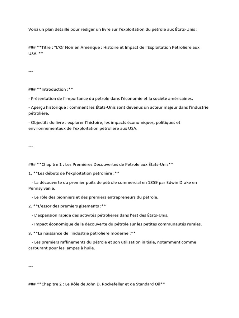 Voici Un Plan Détaillé Pour Rédiger Un Livre Sur L | PDF