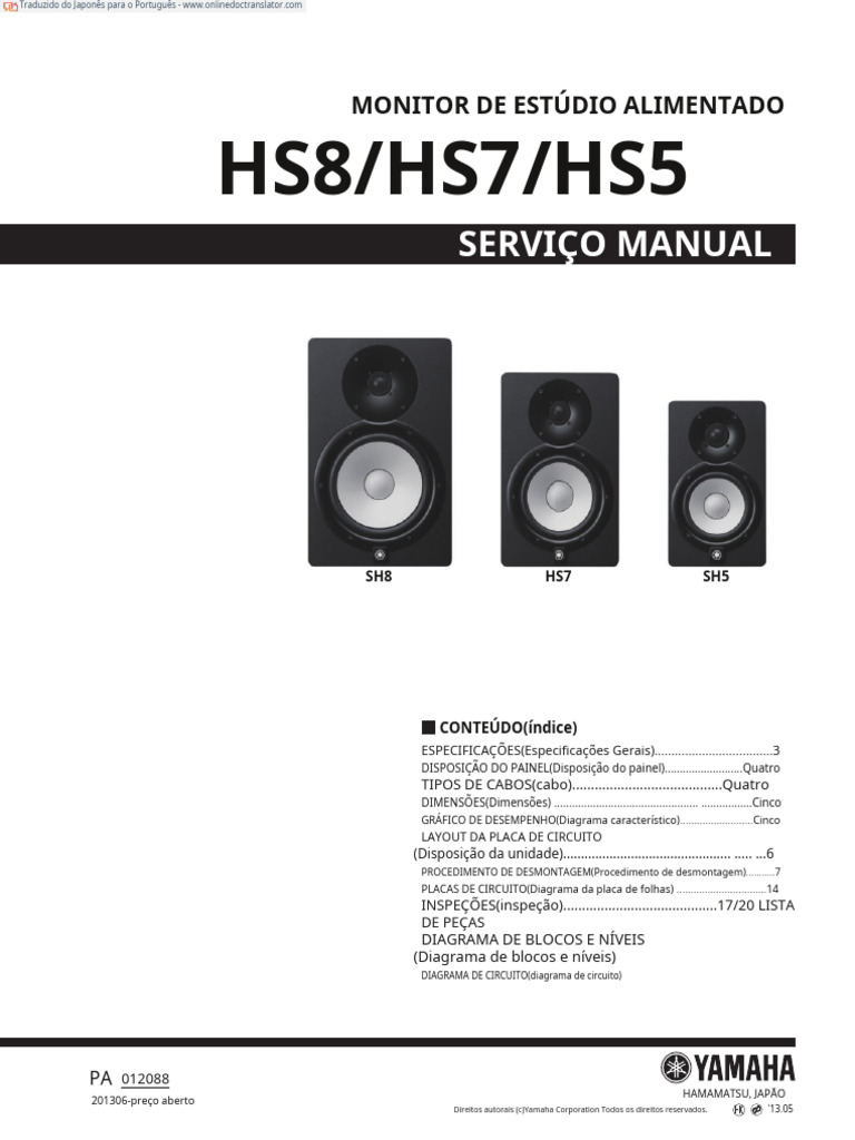 Yamaha hs8 hs7 Hs5.ja - PT | PDF