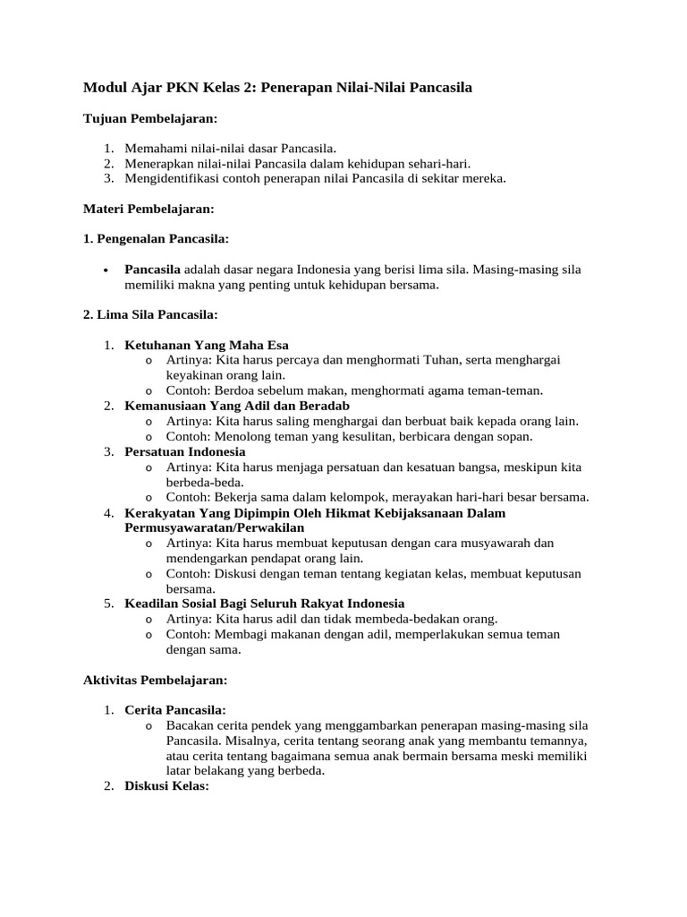 Modul Ajar Pkn Kelas 2 Pdf