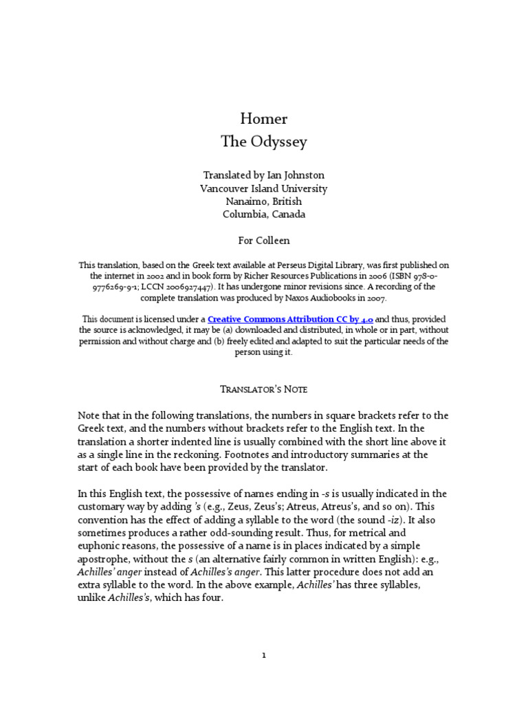 Odyssey All PDF | PDF