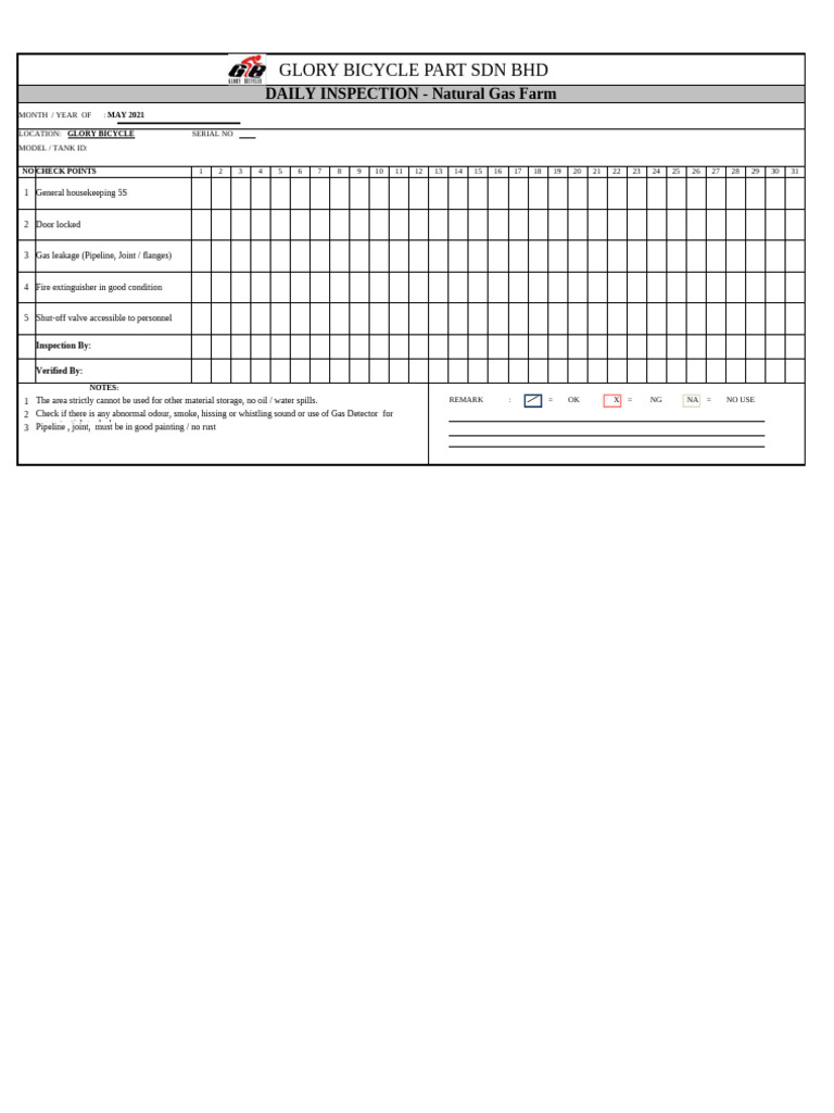 Daily Inspection Checklist | PDF