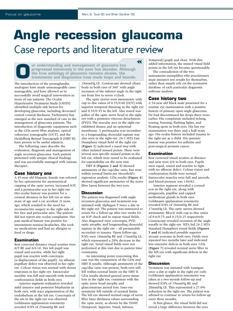 Angle Recession | PDF | Glaucoma | Human Eye