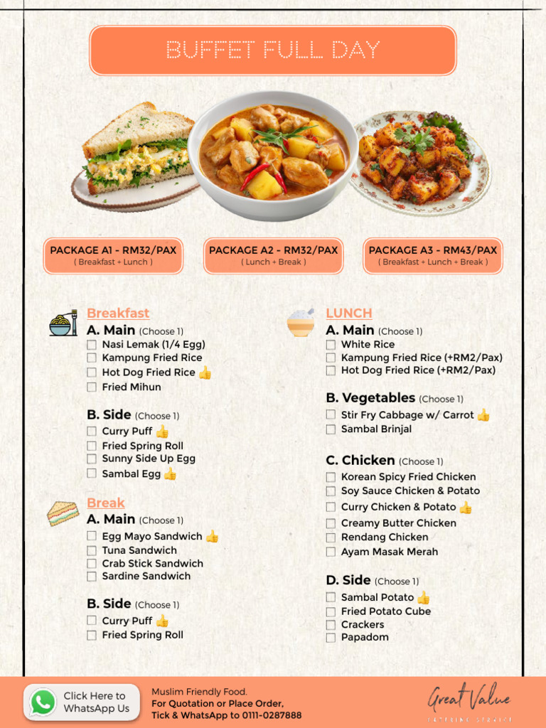 GV Menu 2024 Full Day | PDF