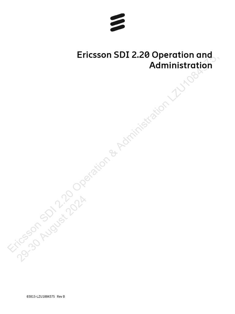 Ericsson SDI 2.20 Operation & Maintenance - Exercise | PDF