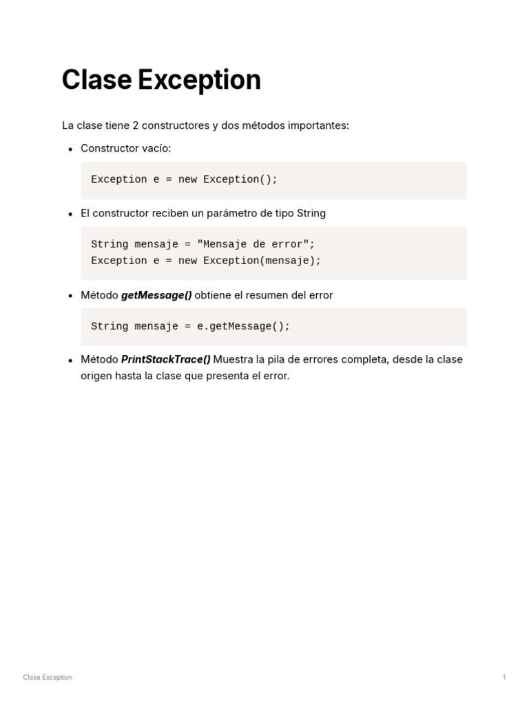 Excepciones Java 19 | PDF