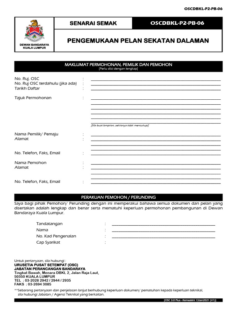 (P2-PB-06) Pengemukaan Pelan Sekatan Dalaman | PDF