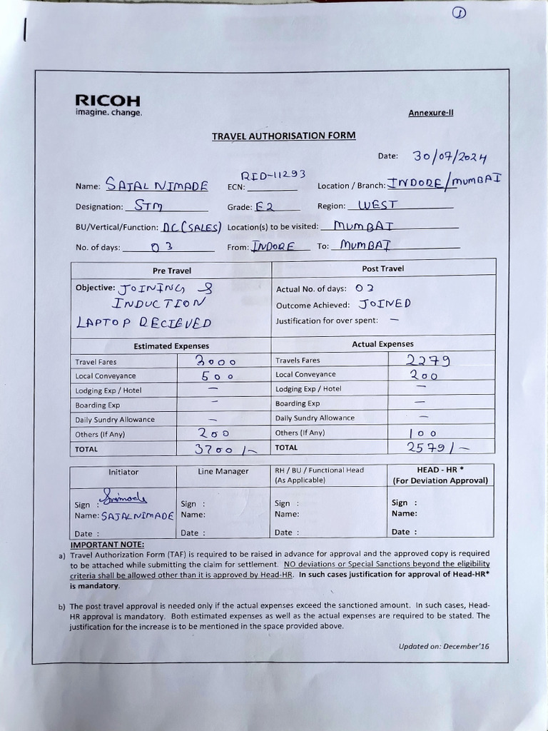 TAF - Sajal Nimade | PDF