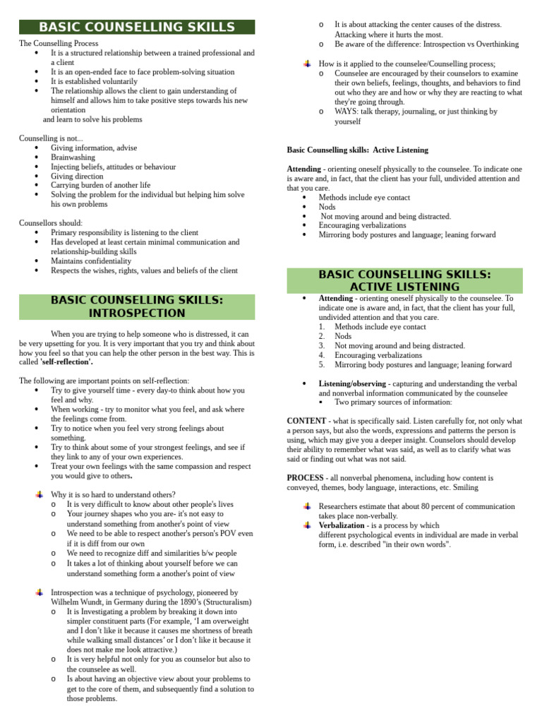 Basic Counselling Skills | PDF