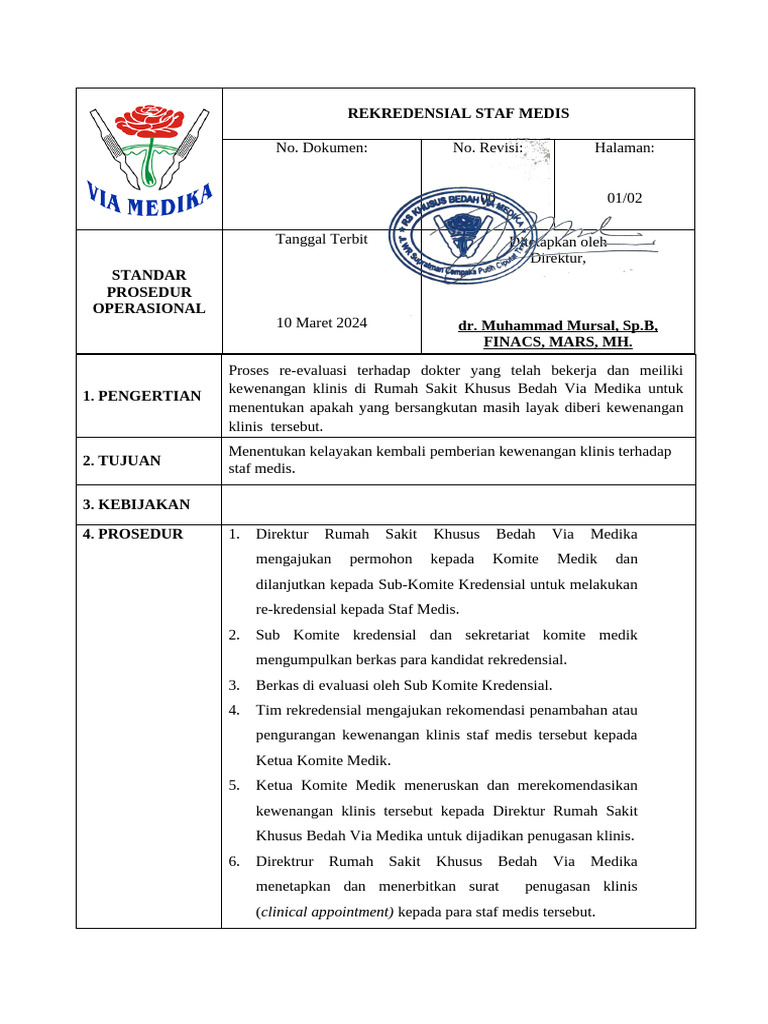 KPS - EP - Rekredensial Staf Medik | PDF