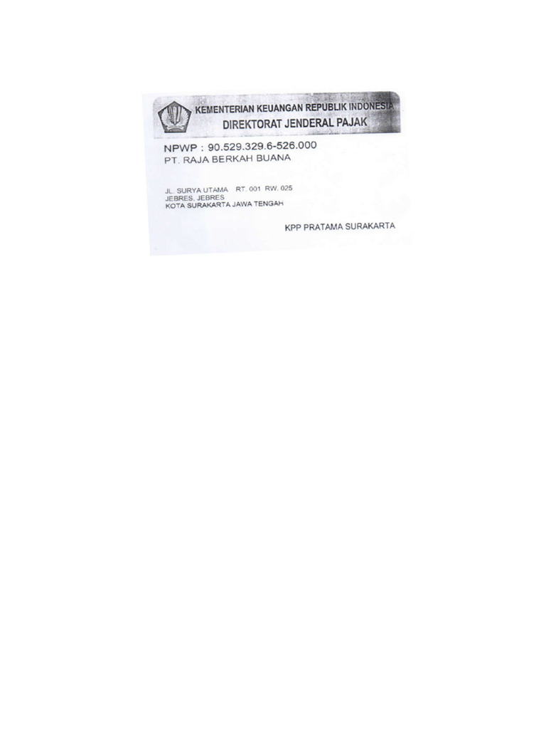 NPWP PT | PDF