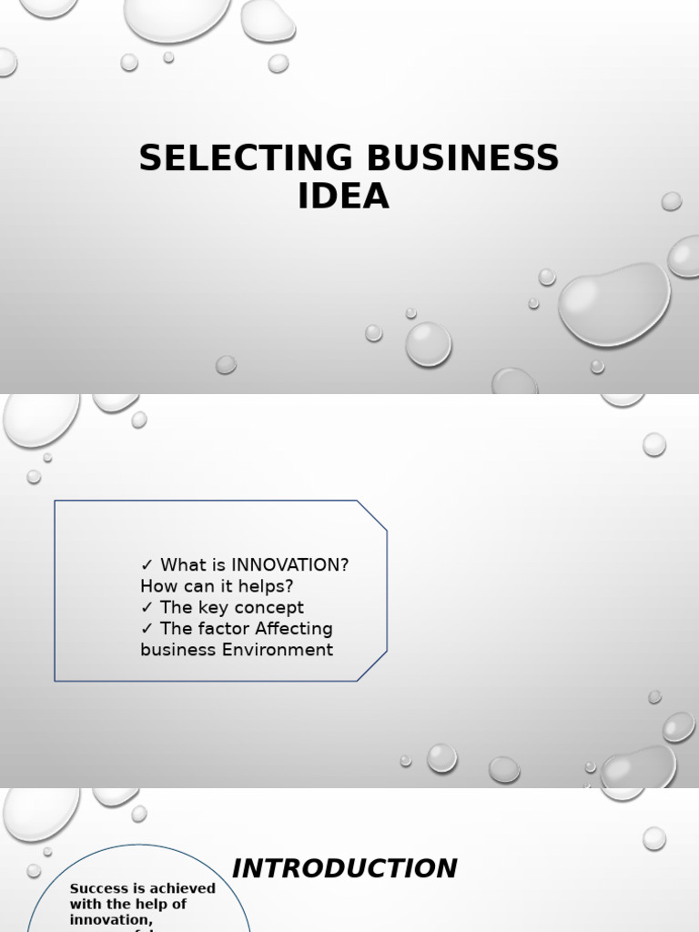 Selecting Business Idea | PDF