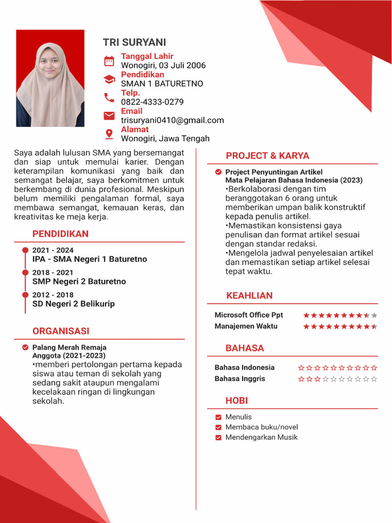Cv Tri Suryani | PDF
