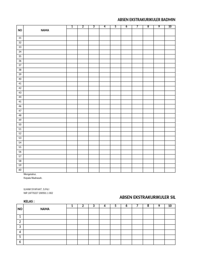 Absen Ekstra Pramuka | PDF