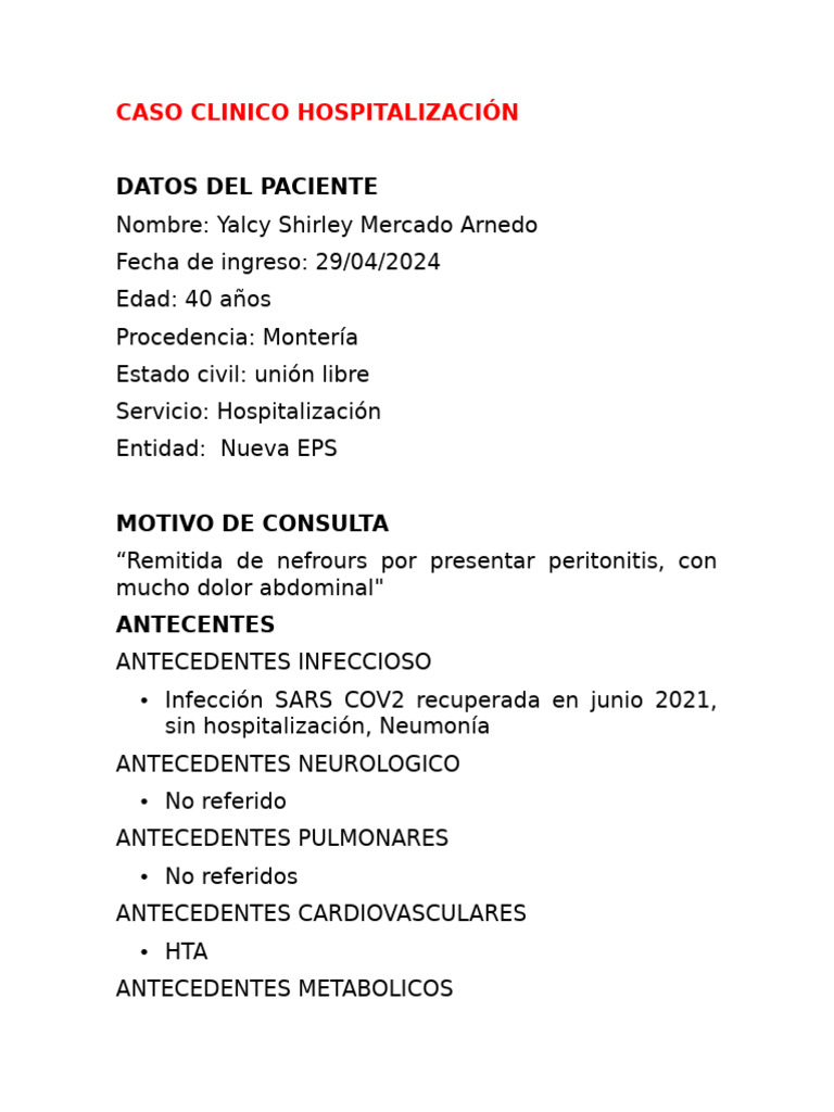 Caso Clinico Borrador | PDF