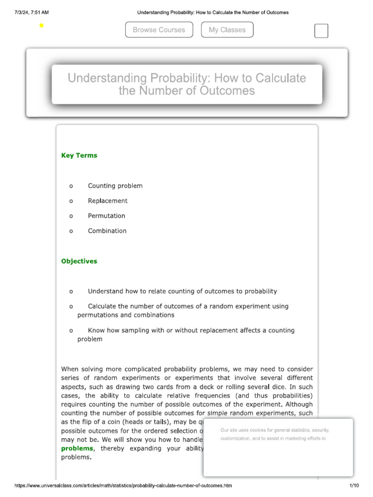 Prob Outcomes | PDF