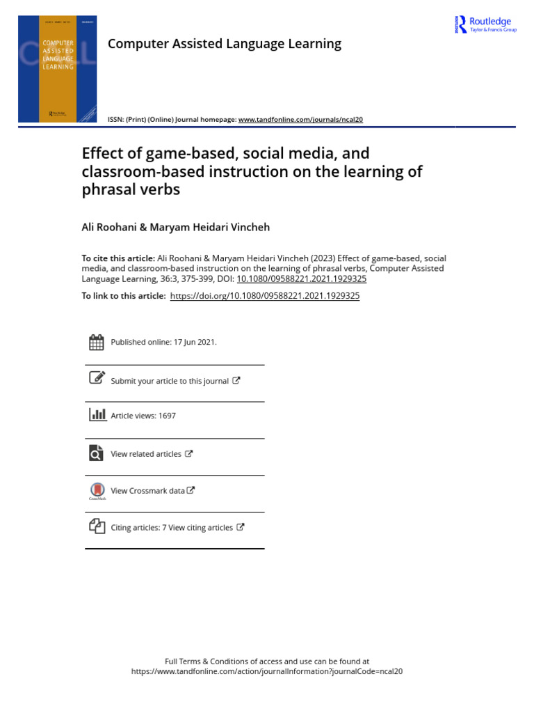 Quantiative Paper - Effect of Game-Based Social Media and Classroom-Based Instruction On The ...