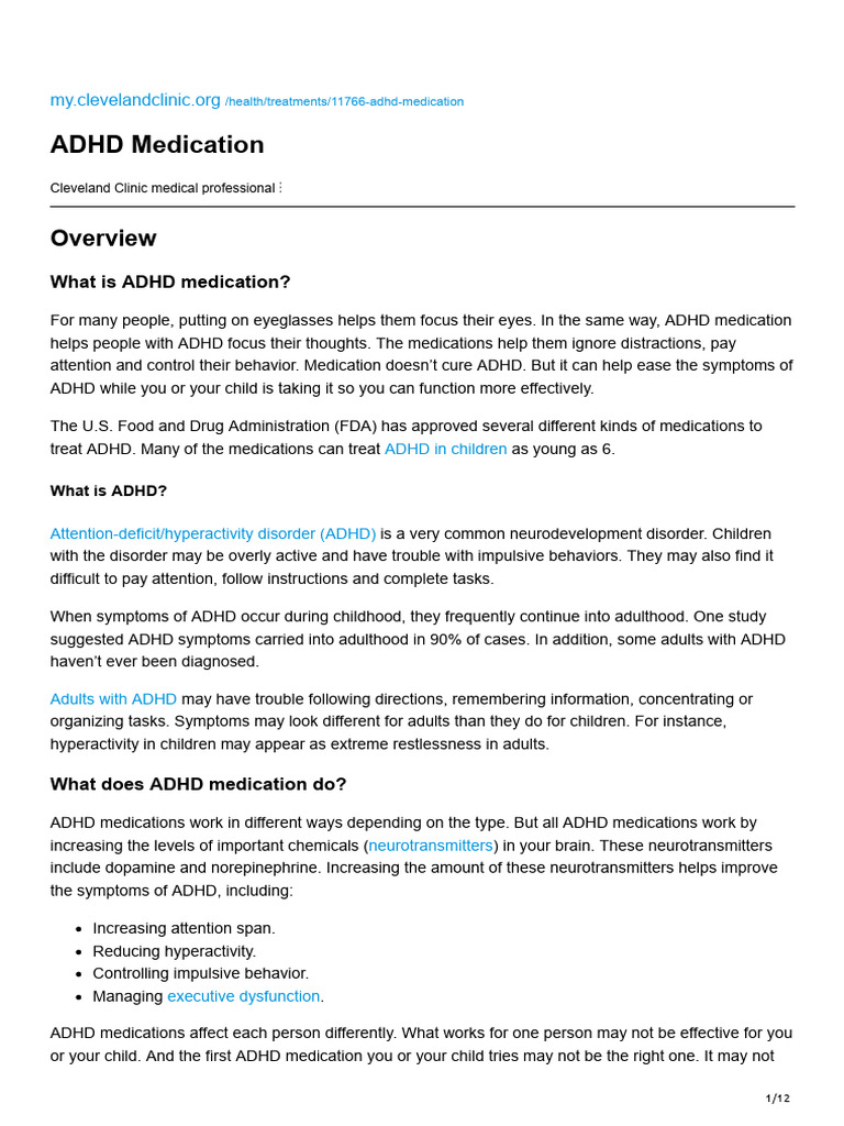 ADHD Medication | PDF
