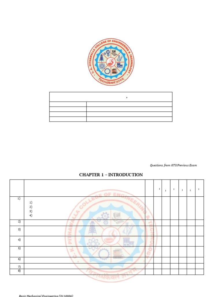 BME_3110006_Question Bank_2023-24_ | PDF