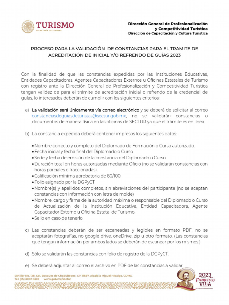 Proceso para La Validaci N de Constancias 2023 VF | PDF