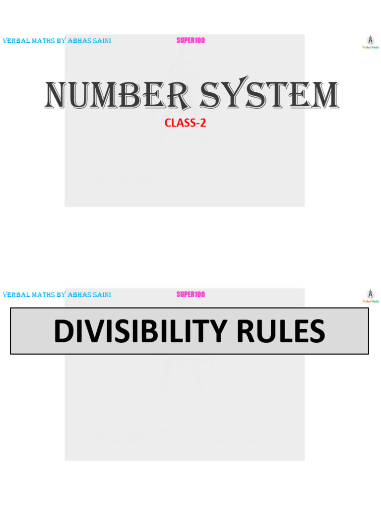 Number System 1 | PDF | Arithmetic | Mathematics
